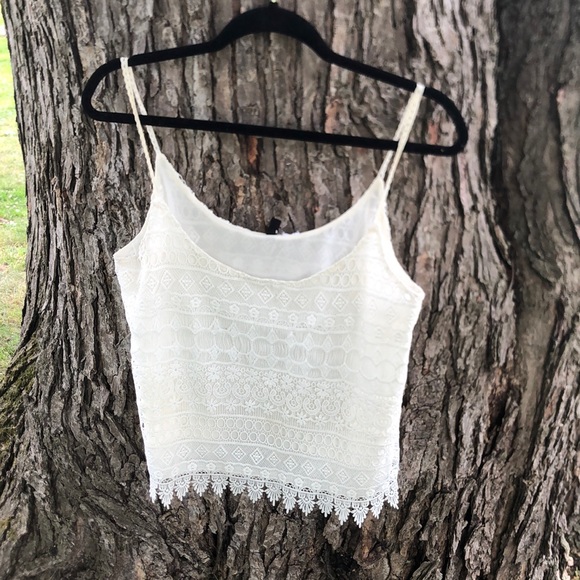 Tops | Lace Crop Tank | Poshmark